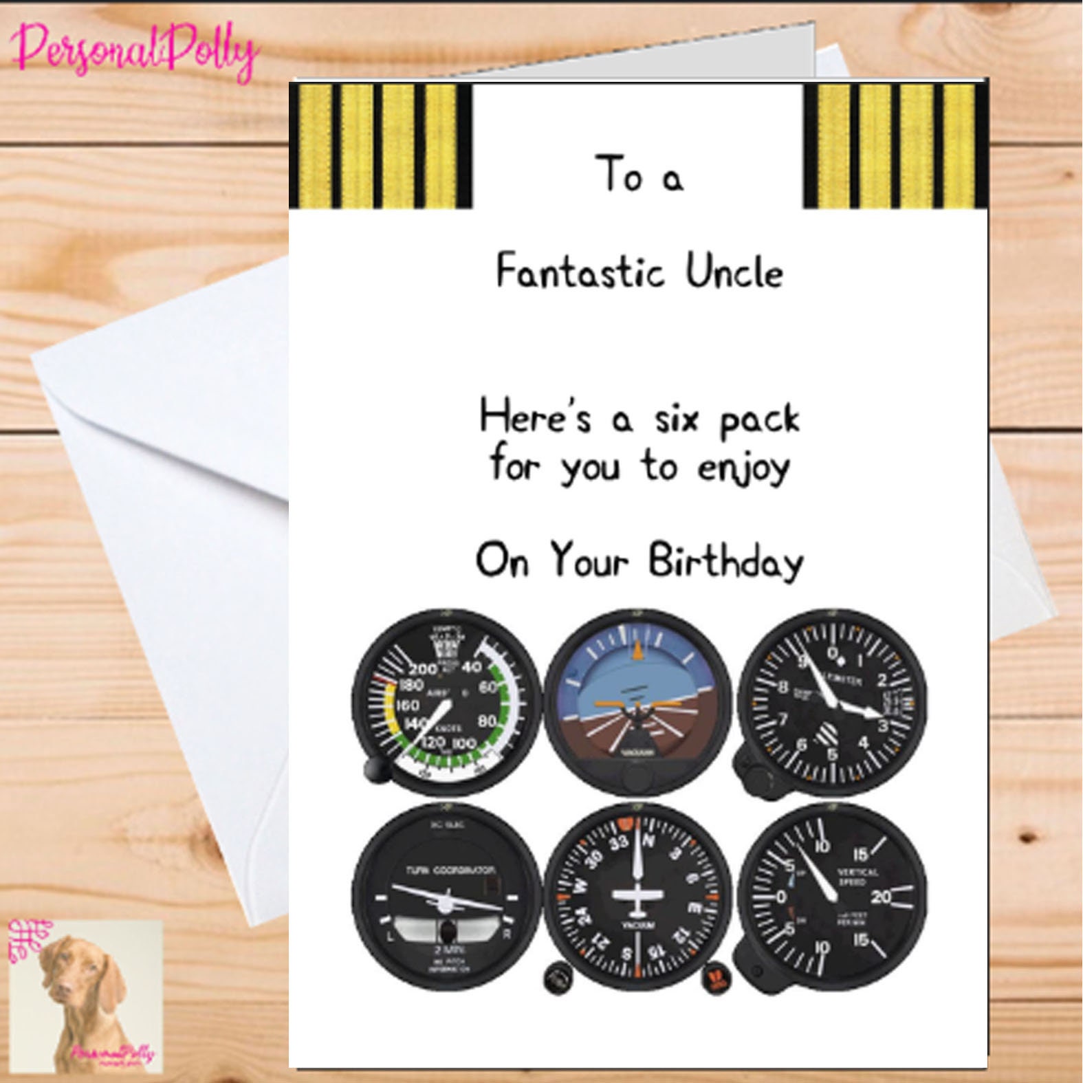 Personalised Pilot Birthday Card Funny Aviation Dials Cockpit | Etsy