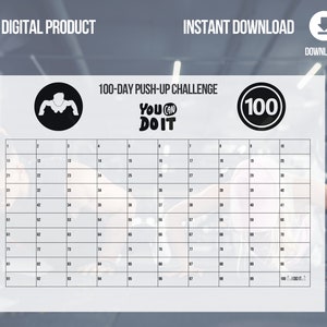 100-day Push-up Challenge Chart - Printable Fitness Tracker - Etsy