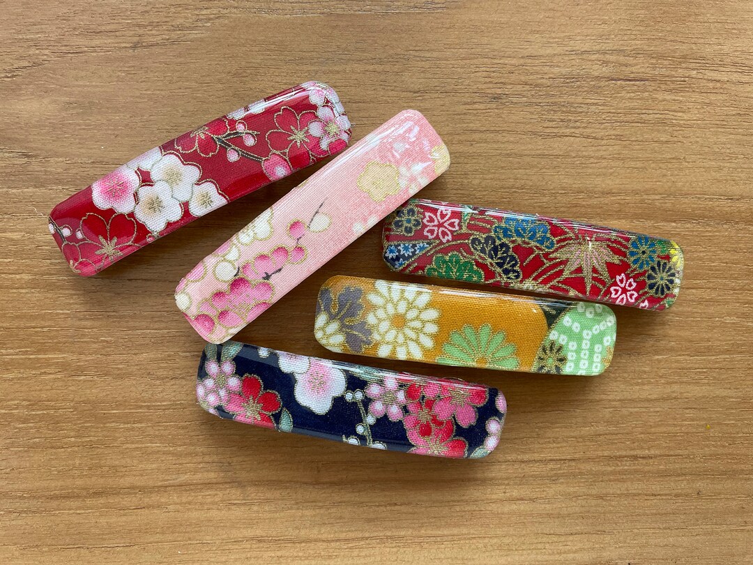 Handcrafted High-quality Resin and Fabric French Barrettes - Etsy