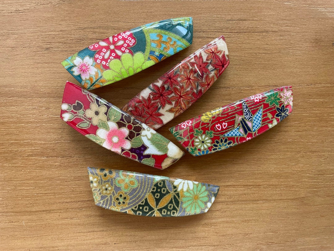 Handcrafted High-quality Resin and Fabric French Barrettes - Etsy