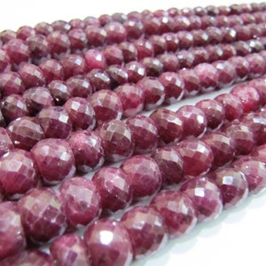 Big Size Ruby Beads 10 Pieces, Rondelle Micro Faceted Sizes Available ...