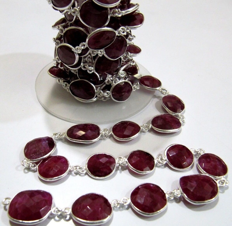 1 Foot Ruby Uneven Shape Briolette Connector Chain / 12x15mm - Etsy