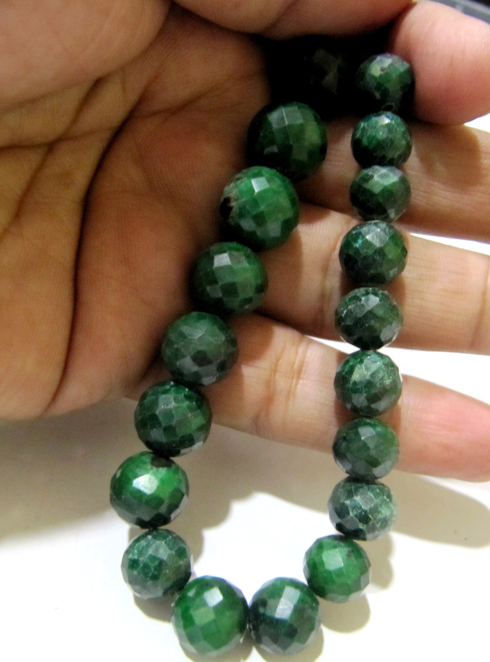 Emerald Corundum Round Ball Shape Briolette Faceted 9-12mm Size ...