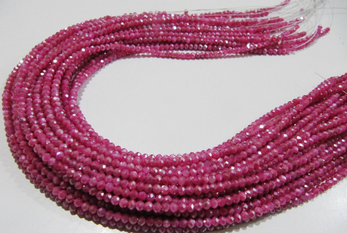 Natural Pink Moonstone Silver AB Mystic Coated Rondelle - Etsy