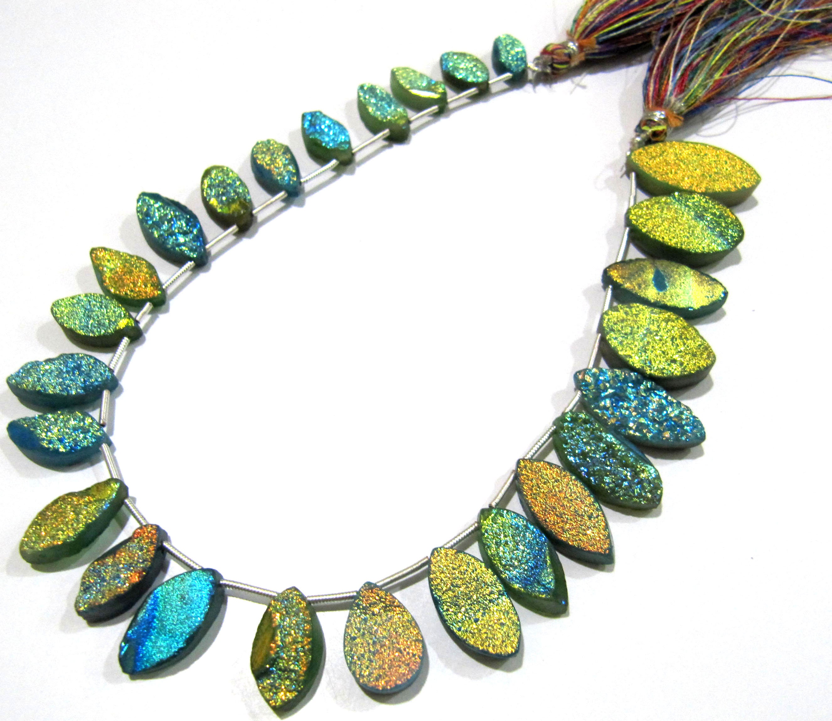 Natural Titanium Coated Agate Blue Druzy Marquise Shape - Etsy Canada