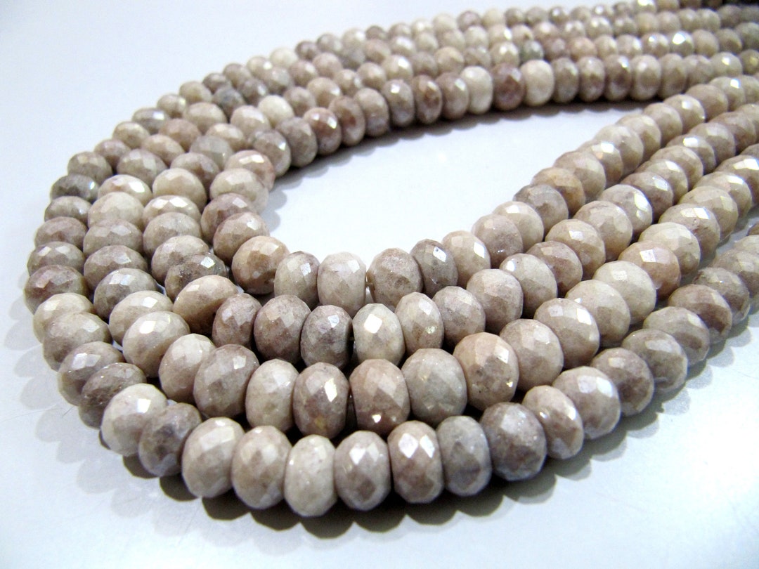 Natural Grey Silverite Beads Rondelle Faceted Silverite Chalcedony ...