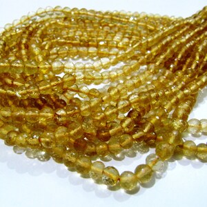 High Quality Genuine Citrine Faceted Round Beads / Natural Citrine ...