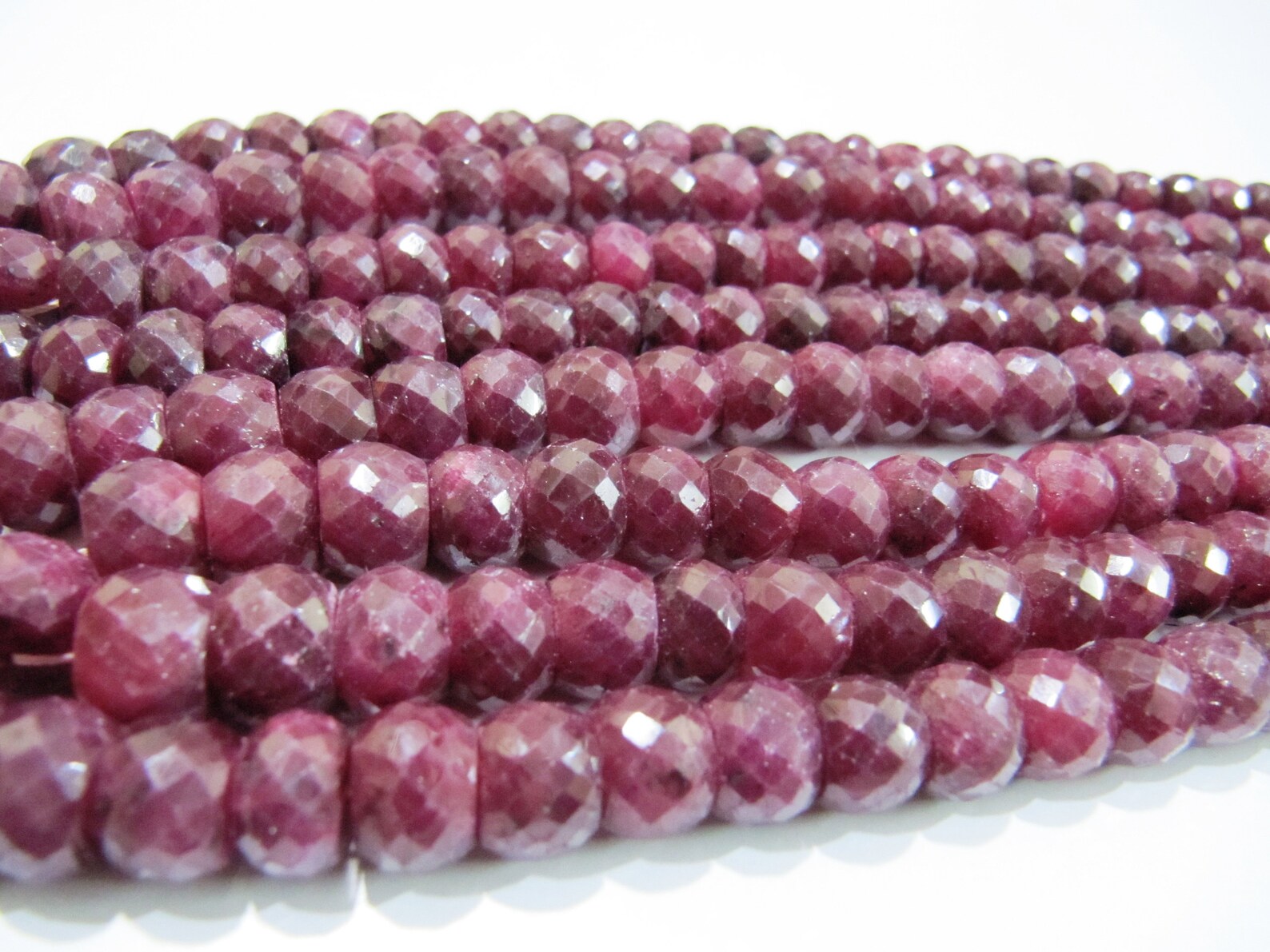 Big Size Ruby Beads 10 Pieces, Rondelle Micro Faceted Sizes Available ...