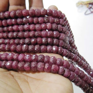 Big Size Ruby Beads 10 Pieces, Rondelle Micro Faceted Sizes Available ...
