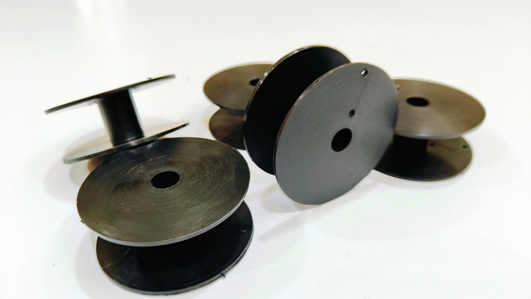 Black Nylon Plastic Coil Winding Spools Empty Wire Thread String Bobbin ...