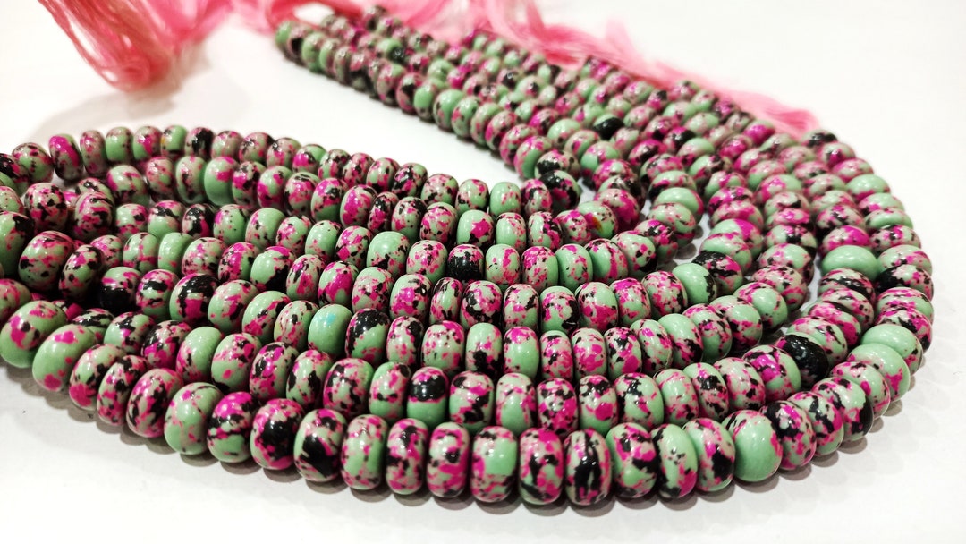 Fordite Agate Multi Color Gemstone Rondelle Plain Smooth 6mm & 8mm ...