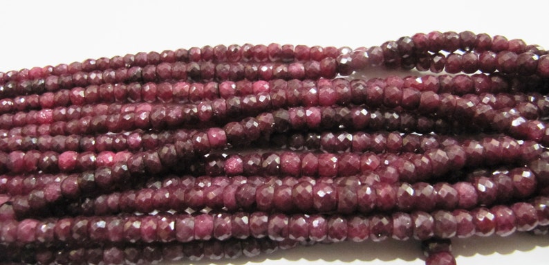 Big Size Ruby Beads 10 Pieces, Rondelle Micro Faceted Sizes Available ...