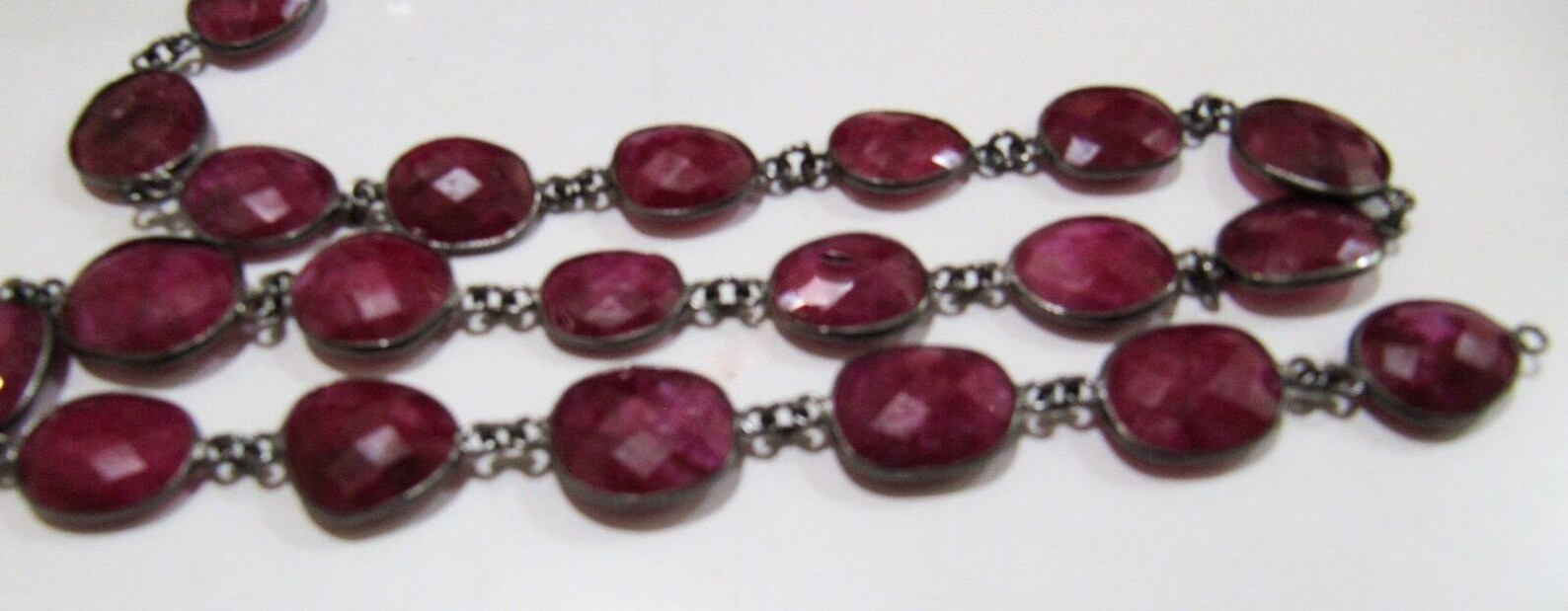 1 Foot Ruby Uneven Shape Briolette Connector Chain / 12x15mm - Etsy