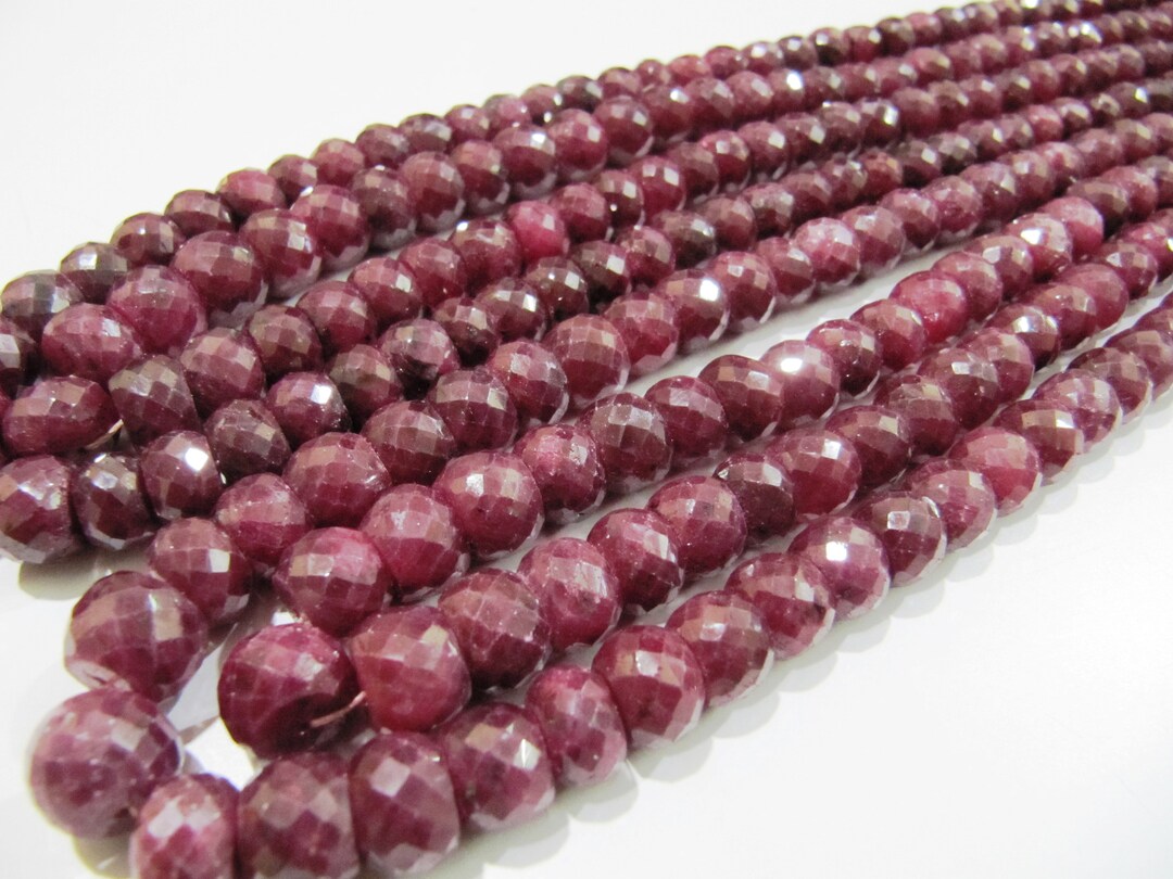 Big Size Ruby Beads 10 Pieces, Rondelle Micro Faceted Sizes Available ...