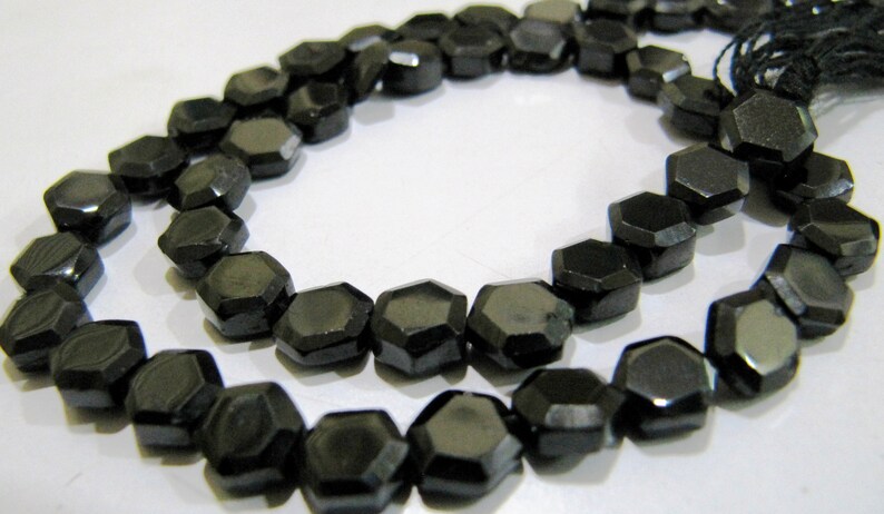 Natural Black Spinel Hexagon Shape Faceted Beads 5 to 7mm , Strands 13 ...