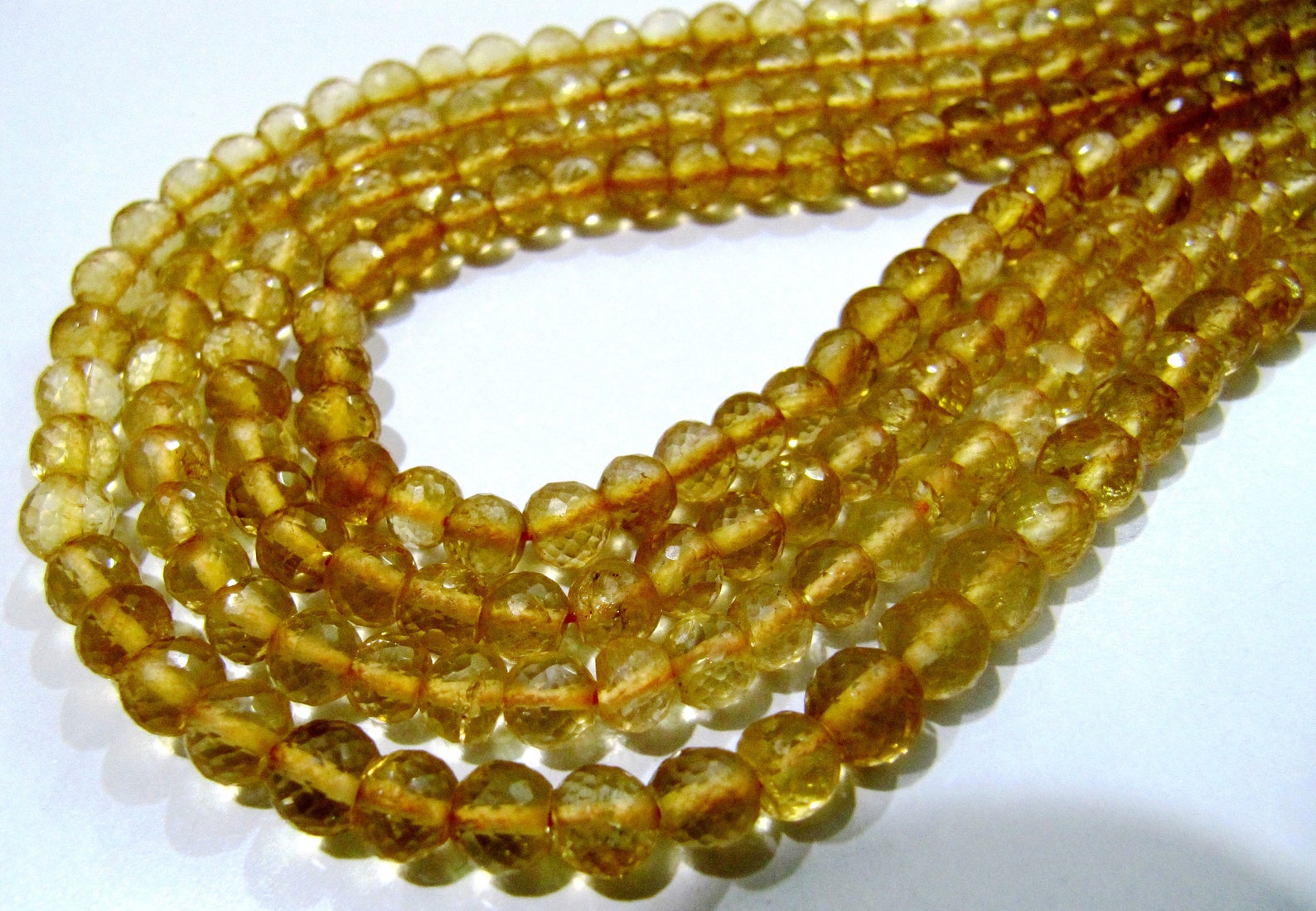 High Quality Genuine Citrine Faceted Round Beads / Natural Citrine ...