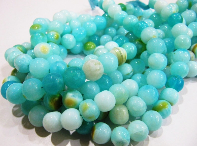 Natural Peruvian Opal Round Ball Shape Beads Blue Opal 8 to - Etsy
