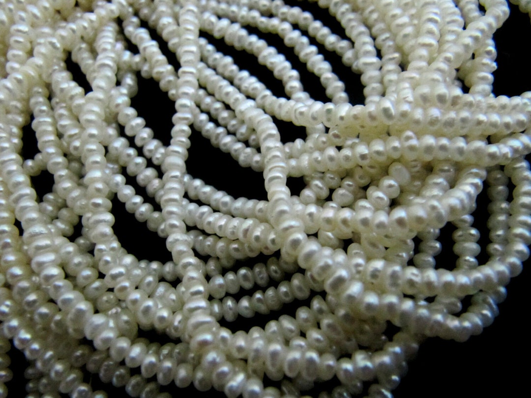 Natural Genuine Pearl 2mm to 2.5mm Beads 15 Inches Long Strand Jewelry ...