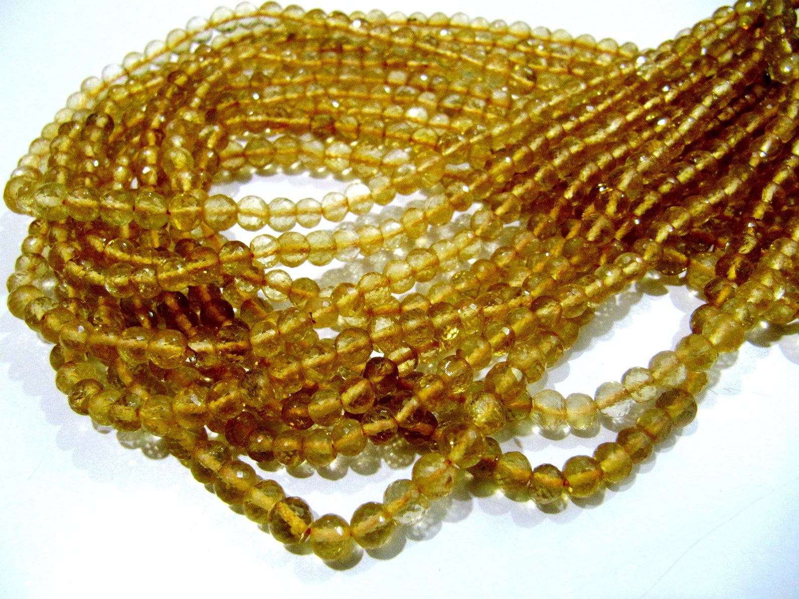 High Quality Genuine Citrine Faceted Round Beads / Natural Citrine ...