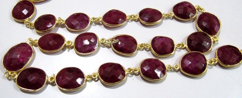 1 Foot Ruby Uneven Shape Briolette Connector Chain / 12x15mm - Etsy