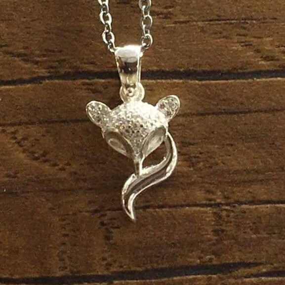 Colgante de zorro de plata de ley decorado con diamantes - Etsy España
