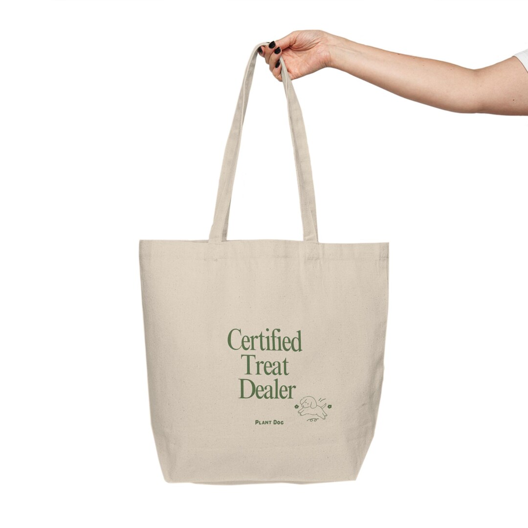 Certified Treat Dealer Canvas Tote | Pet Lover Tote, Dog Treat Bag - Etsy