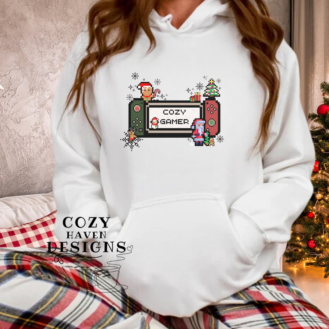 Cozy Christmas Gamer Hoodie Cozy Gaming Sweater Video Gaming Sweatshirt ...