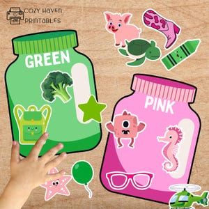 Color Matching Jar Activity for Kids 11 Color Jars With Matching Sheets ...