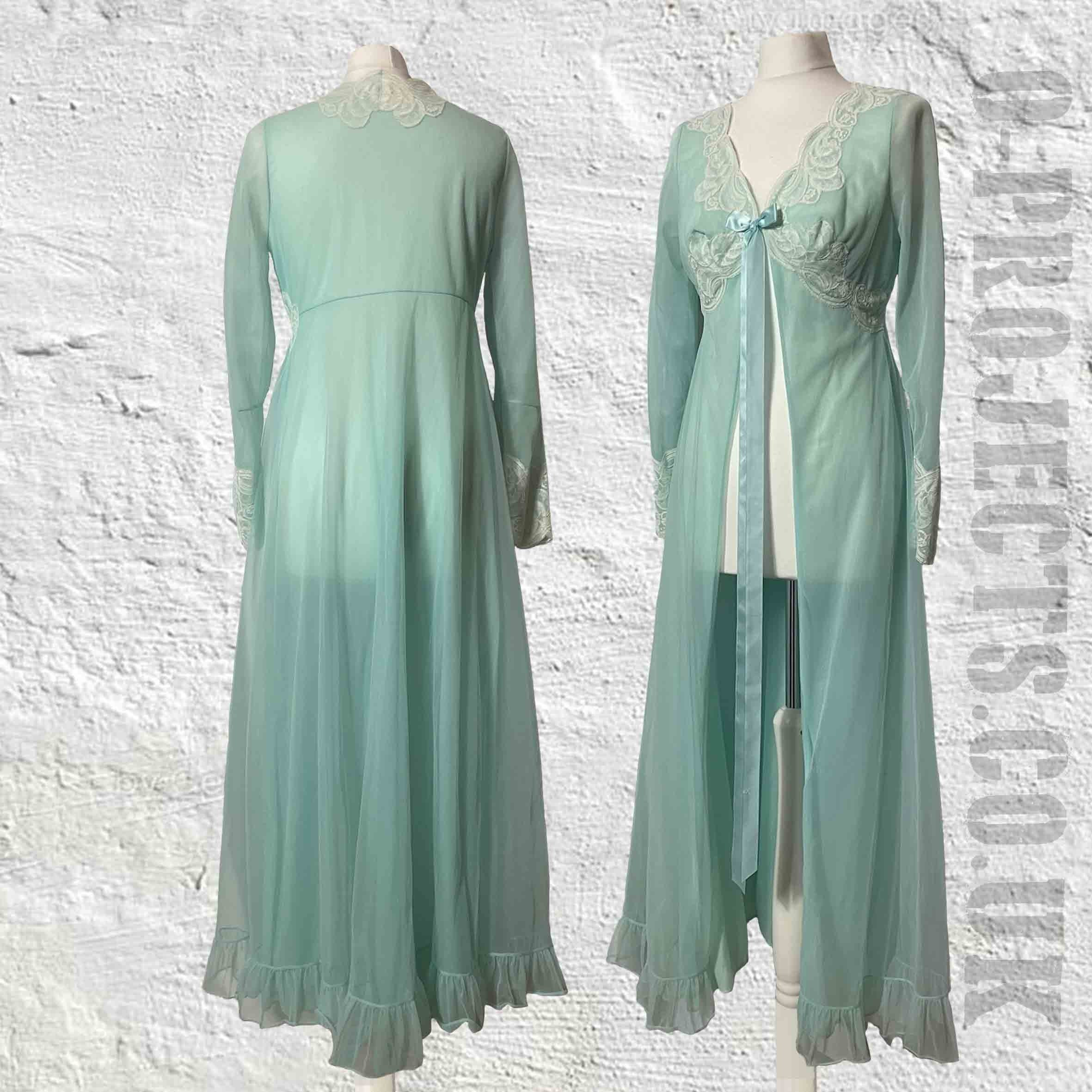 Vintage 1960s Lace Trim Long Peignoir Boudoir Dressing Robe - Etsy