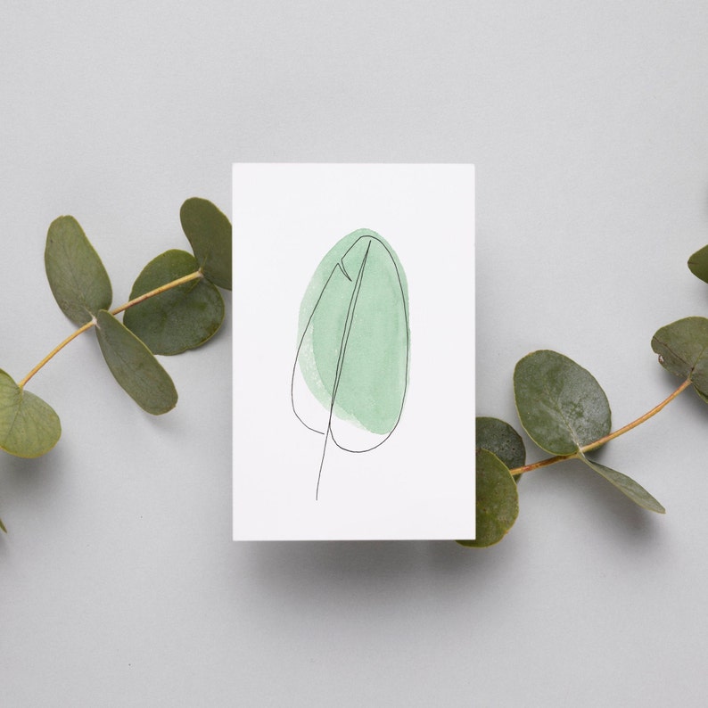 Printable Strelitzia Leaf Art. Line Art Watercolor Illustration ...