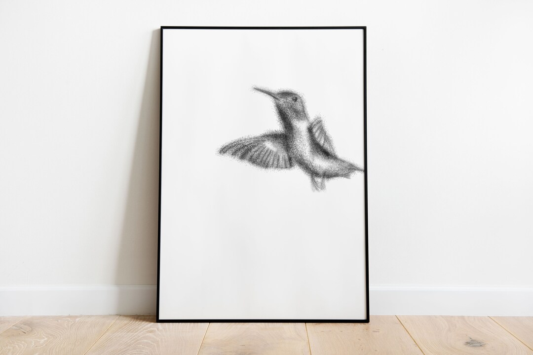 Wall Art "hummingbird" | Dotted | Digital Download | Printable | Mural ...