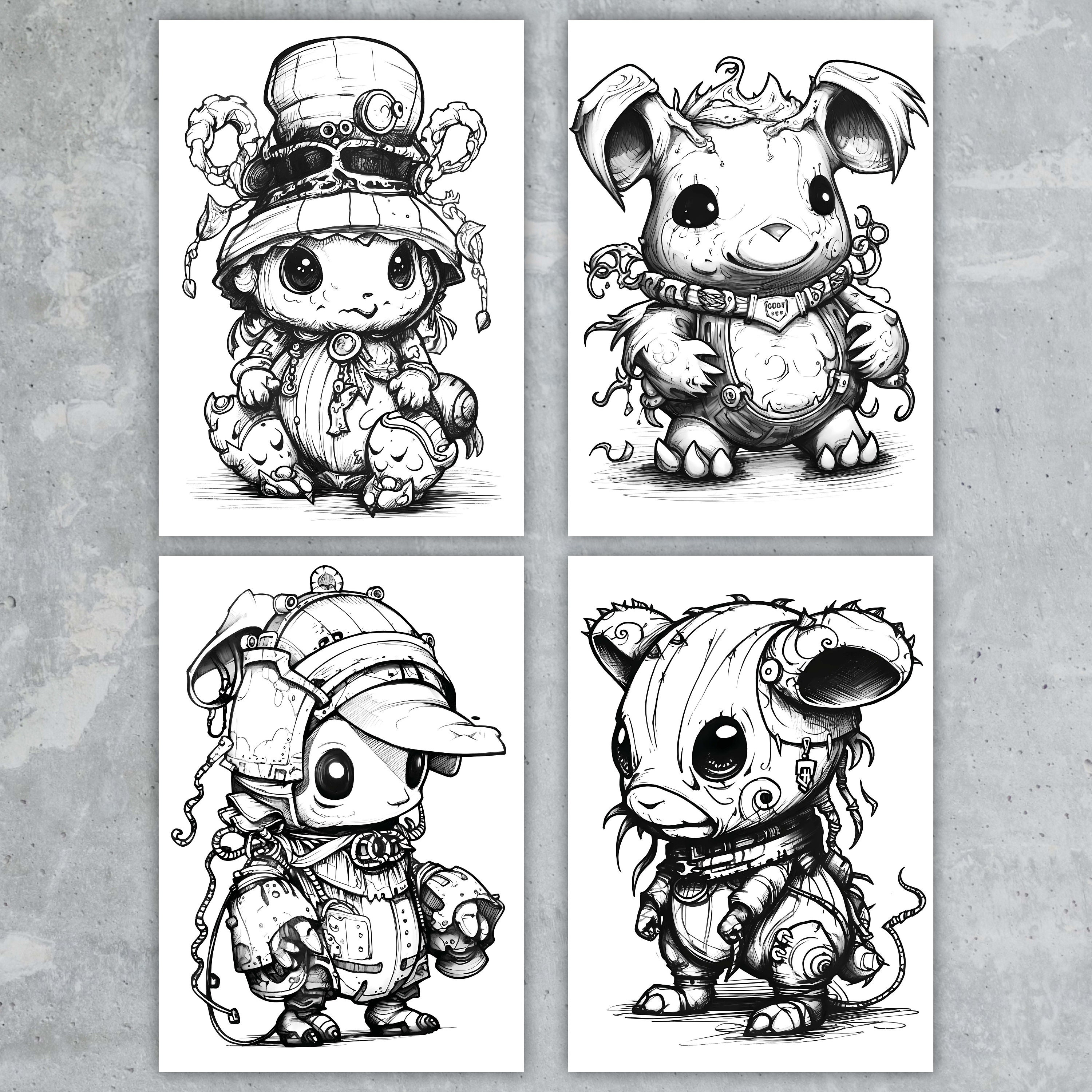 Coloring Pages "monsters – Cute and Creepy Vol. 02" | Greyscale ...