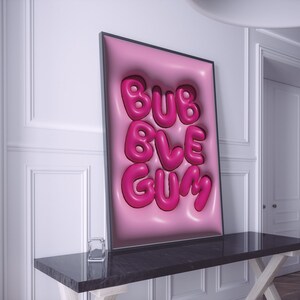 Bubble Gum Wall Art | 3D Looks | Digital Download | Printable | Mural ...