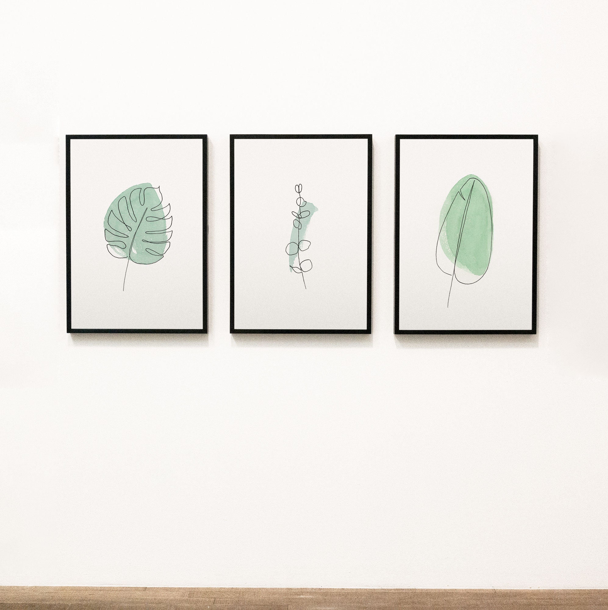 Printable Strelitzia Leaf Art. Line Art Watercolor Illustration ...