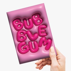 Bubble Gum Wall Art | 3D Looks | Digital Download | Printable | Mural ...