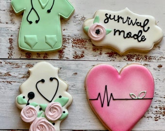12 Nurse Appreciation or Nurse Graduation Cookies / Nurses - Etsy
