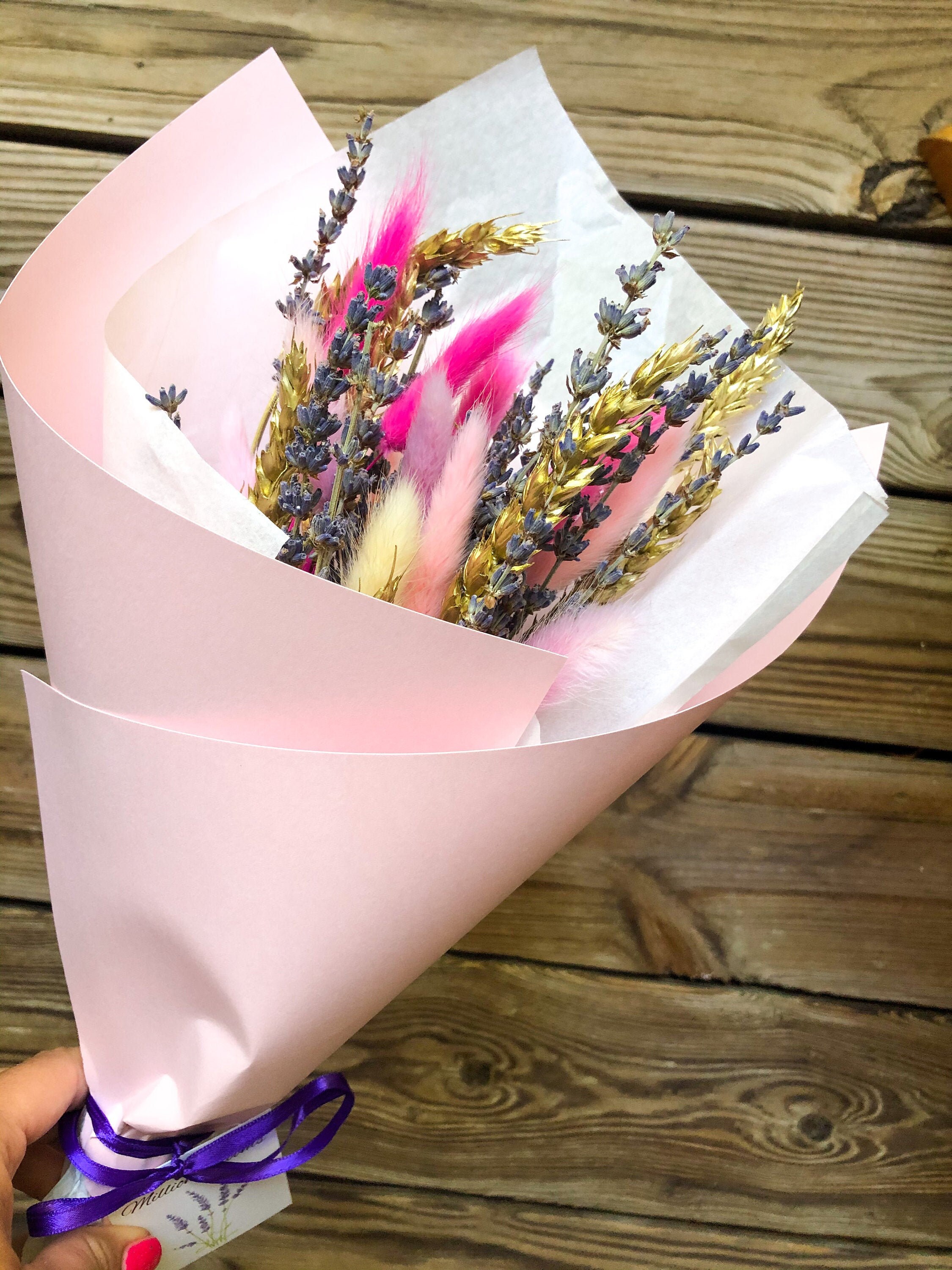 Gold Dried Lavender Bouquet for a Gold Vase 24K Gold Bouquet - Etsy