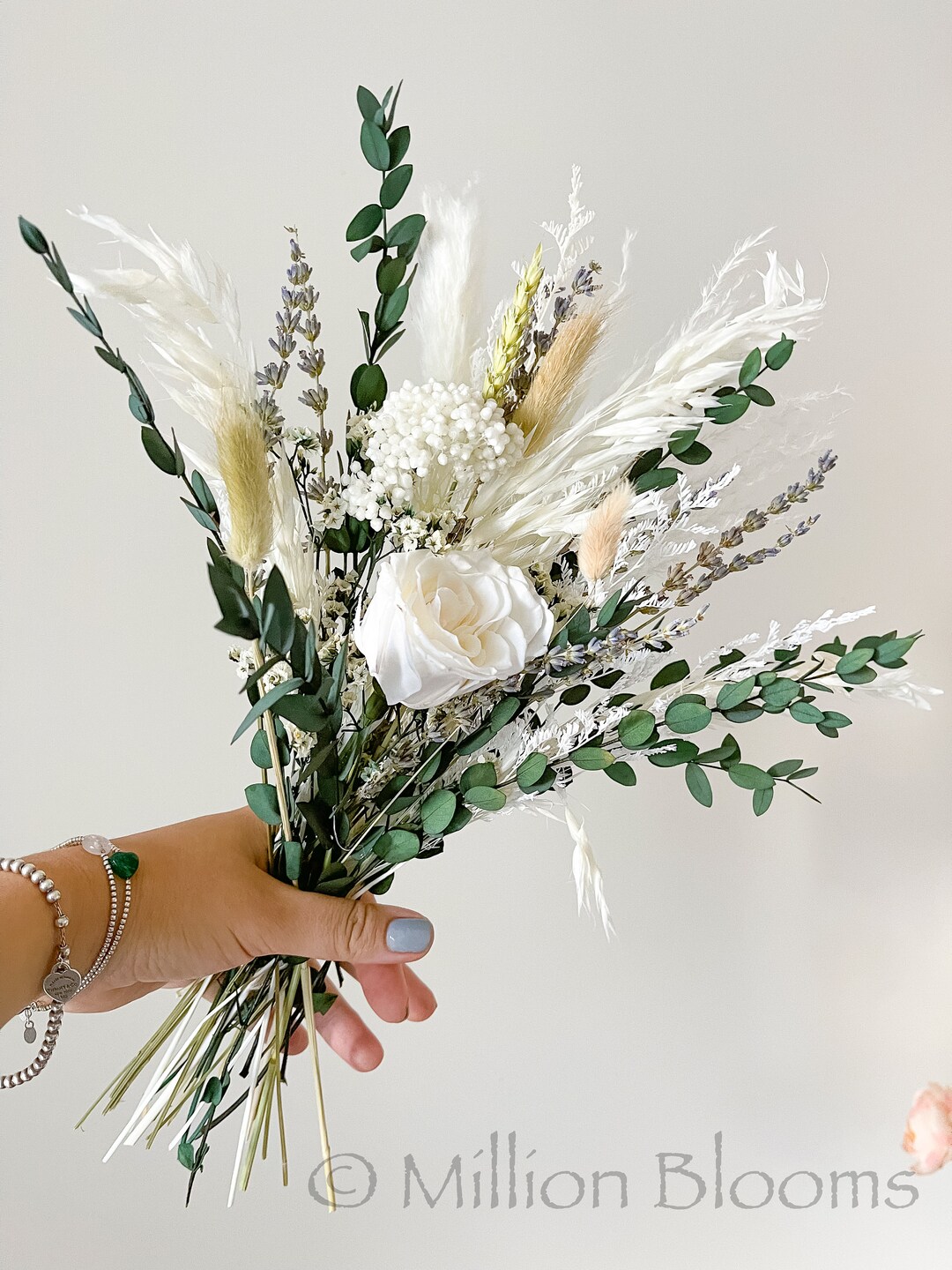 White Rose Eucalyptus Bouquet - Etsy