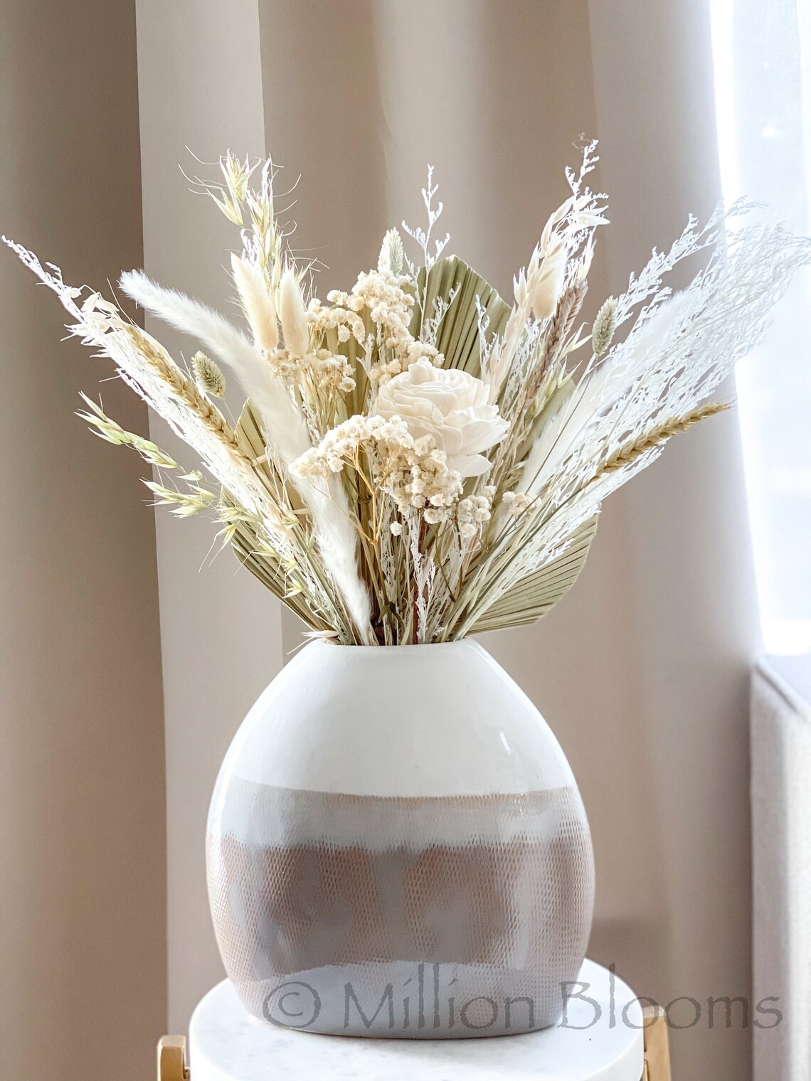 Boho Natural Neutral Colors Dried Flowers Bouquet Arrangement - Etsy