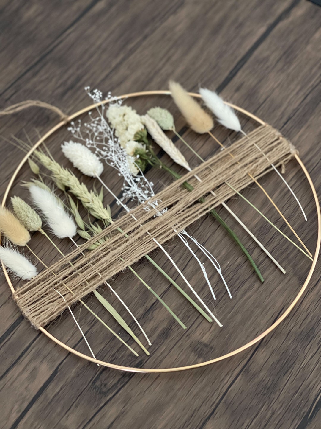 Neutral Natural 10boho Gold Dried Flowers Hoop - Etsy