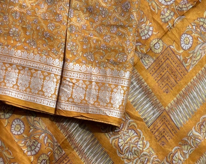 Vintage Silk Sari Women Wear 100% Pure Silk Sari Fabric 5 Yard Silk ...