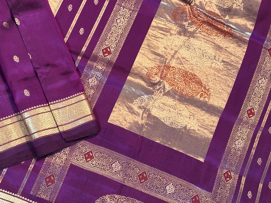 Vintage Pure Silk Saree Paithani Hand Embroidery Handloom Saree Wedding ...