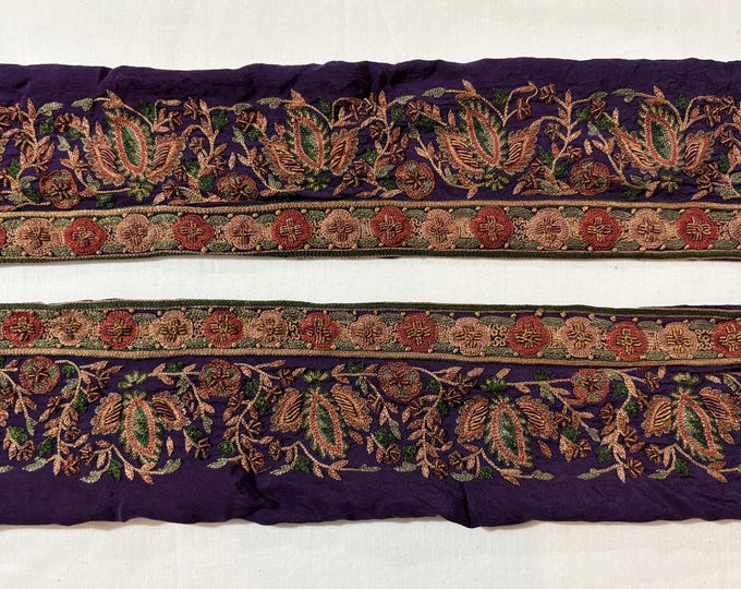 Vintage Saree Border Craft Decor Vintage Sari Trims Indian Sari Border Designer Embroidery ...