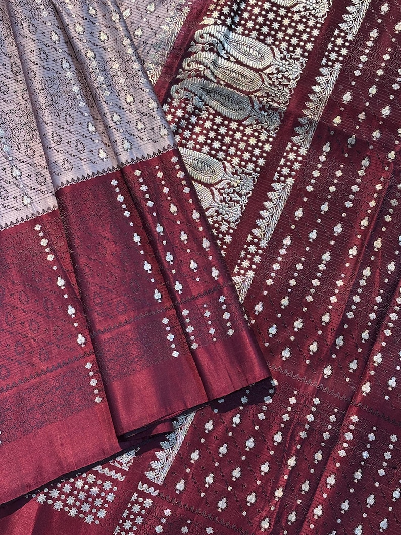 Vintage Tanchoi Silk Sari: Banarasi Brocade Fabric, Ethnic Sewing - Etsy