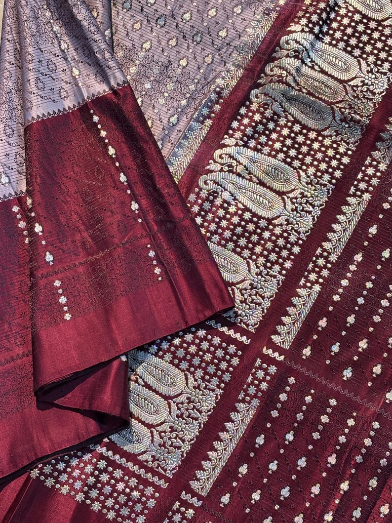 Vintage Tanchoi Silk Sari: Banarasi Brocade Fabric, Ethnic Sewing - Etsy