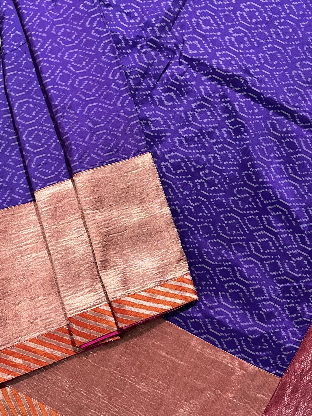 Vintage Pure Silk Saree 100% Ikat Patola Indian Sari Pochampally Hand ...