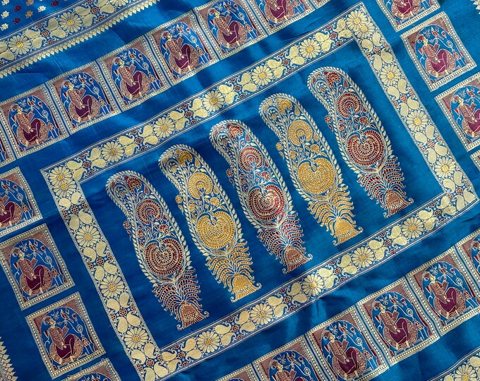 Vintage Pure Silk Saree Baluchari Hand Embroidery Handloom Saree ...