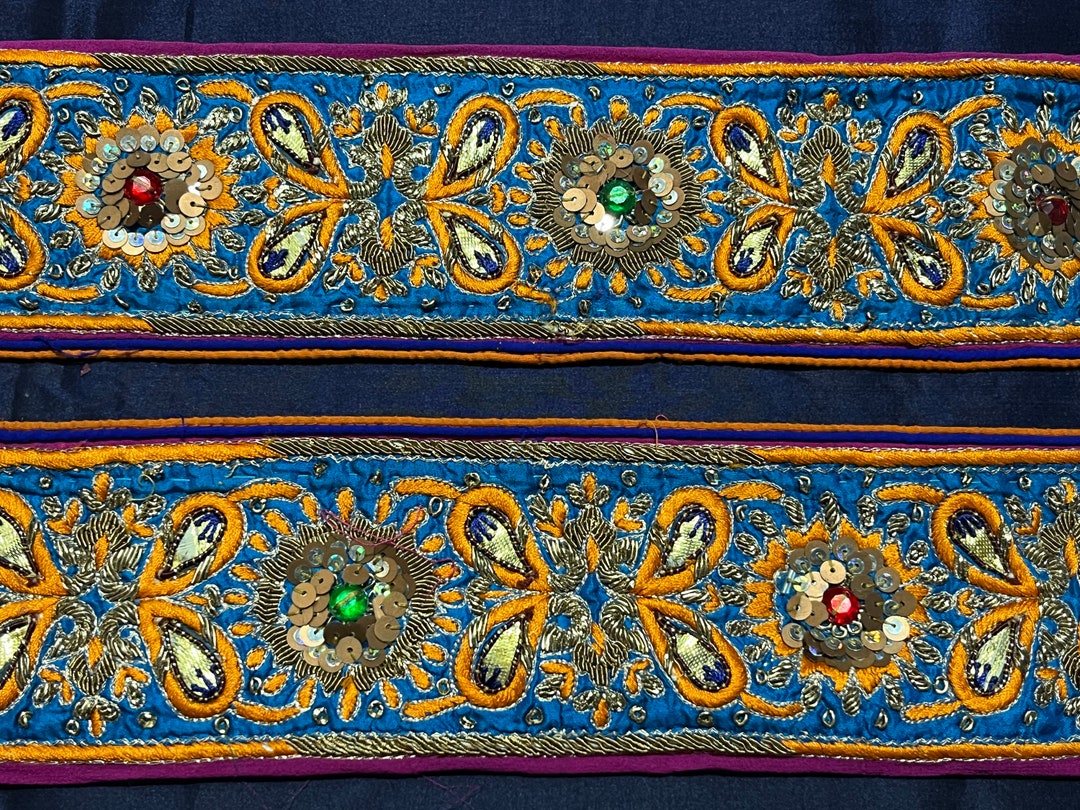 Vintage Indian Sari Border: Beaded, Sequined, Embroidered Craft Trim - Etsy