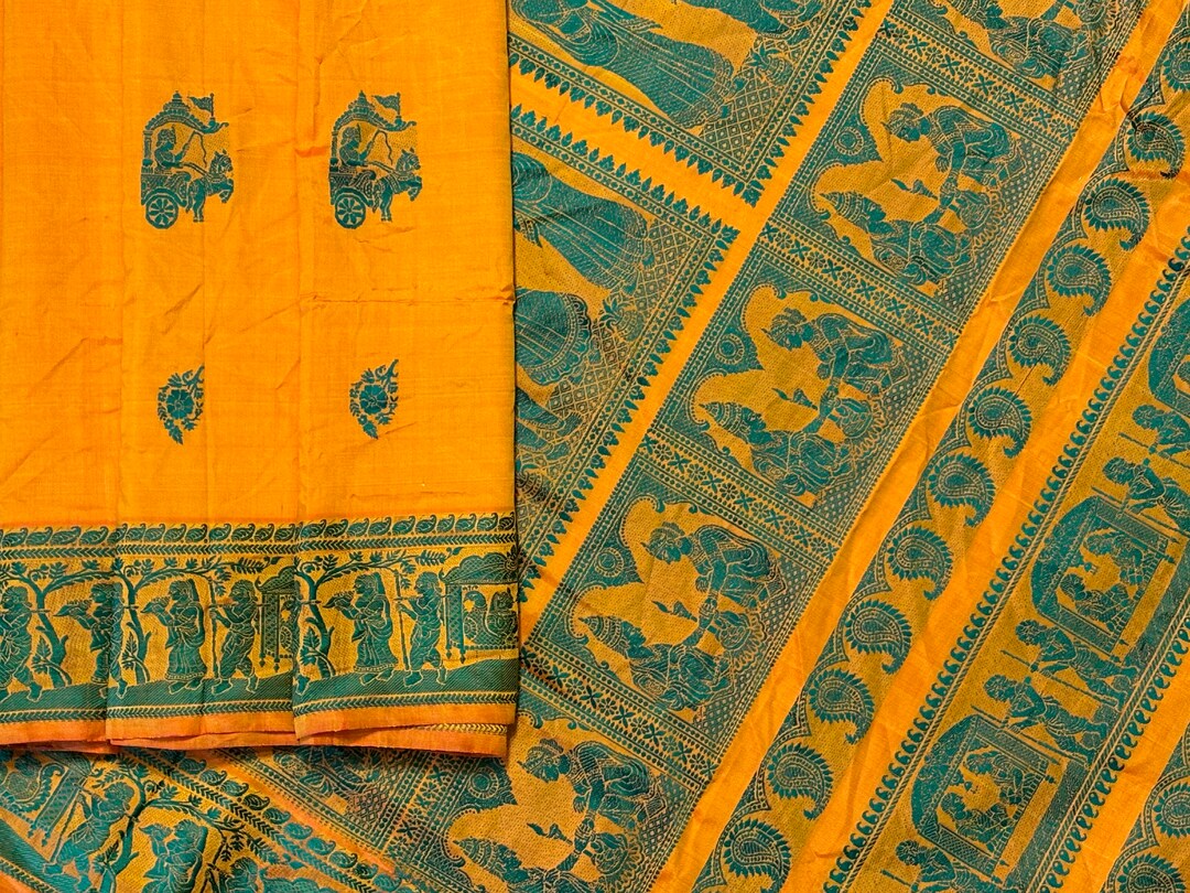 Vintage Pure Silk Saree Baluchari Hand Embroidery Handloom Saree ...