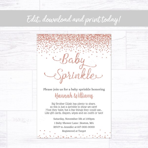 Baby Sprinkle Invitation Girl - Etsy
